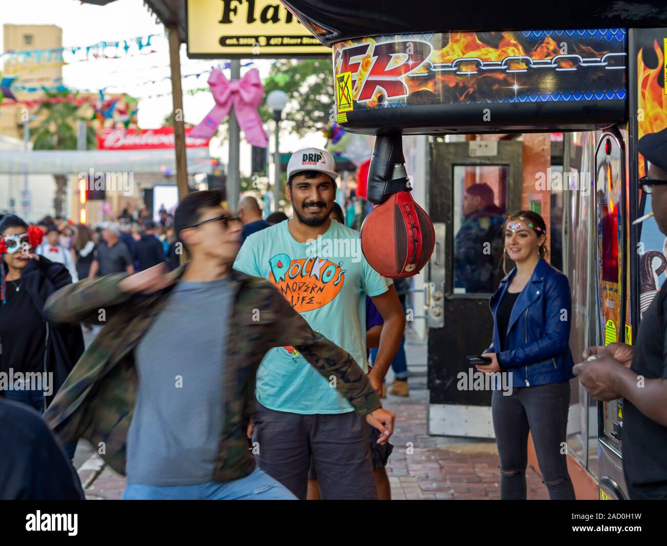 Motion blur man swinging at punching bag hi-res stock photography and ...