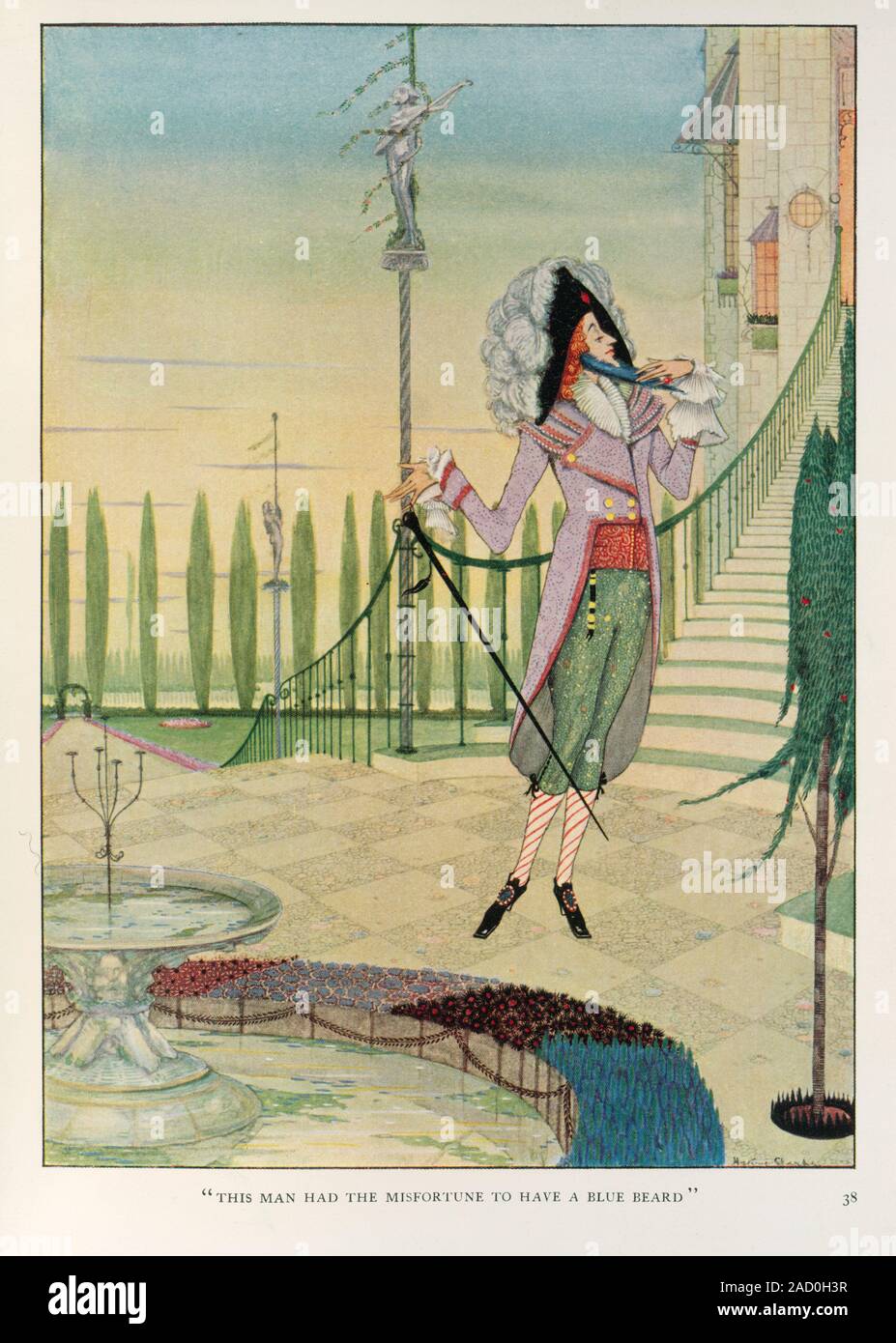 Bluebeard from an illustrated children's book Stock Photo - Alamy