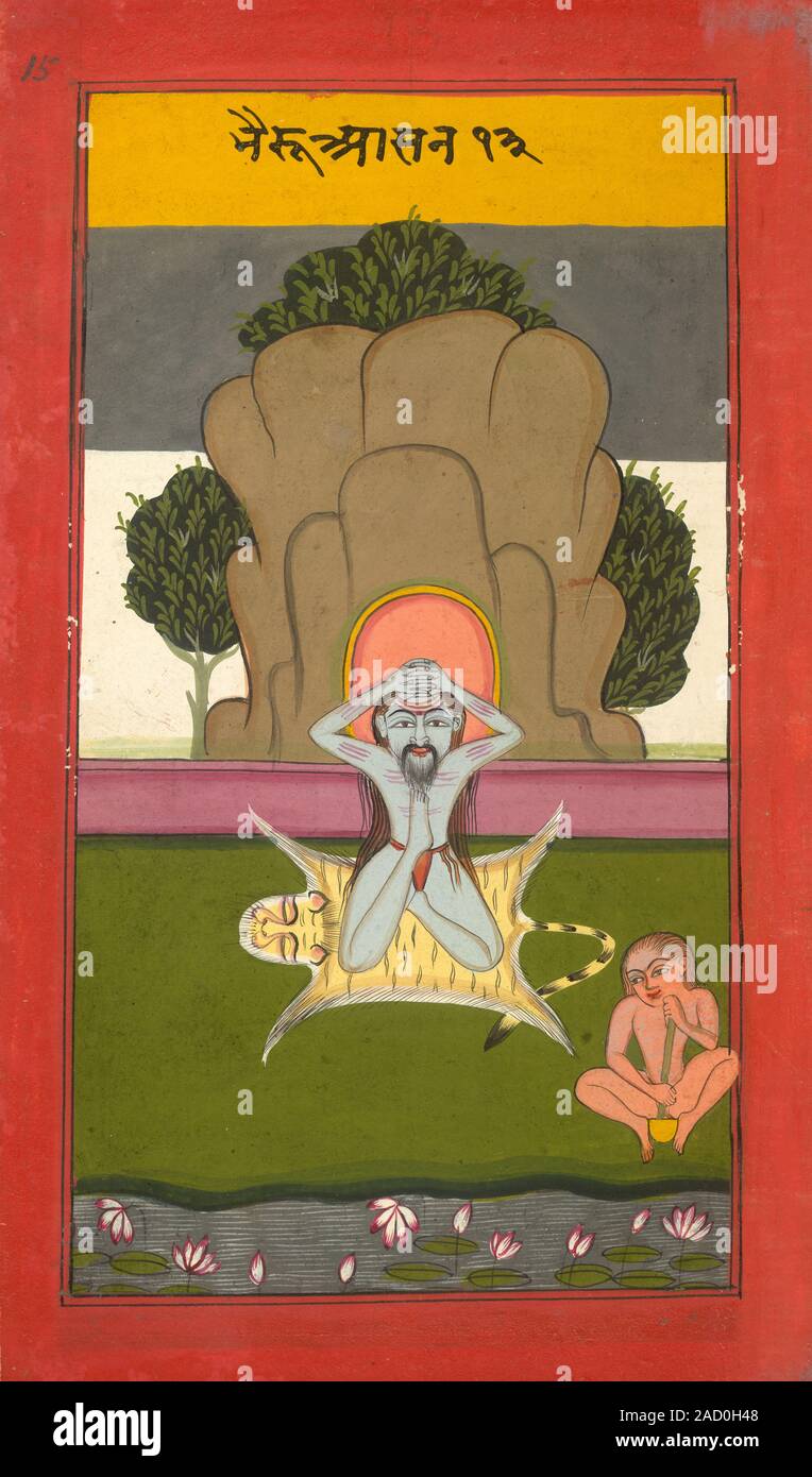 A yogi, A yogi on a tiger skin. Image taken from Asanas and Mudras ...