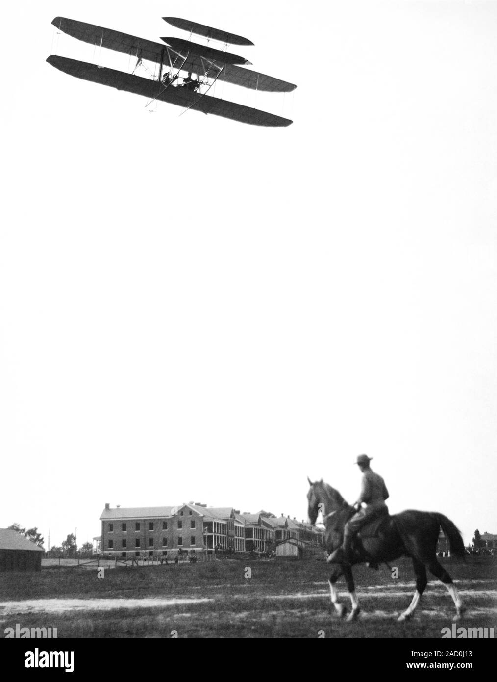 Wright Military Flyer, circa 1909. Demonstration flight by Orville ...