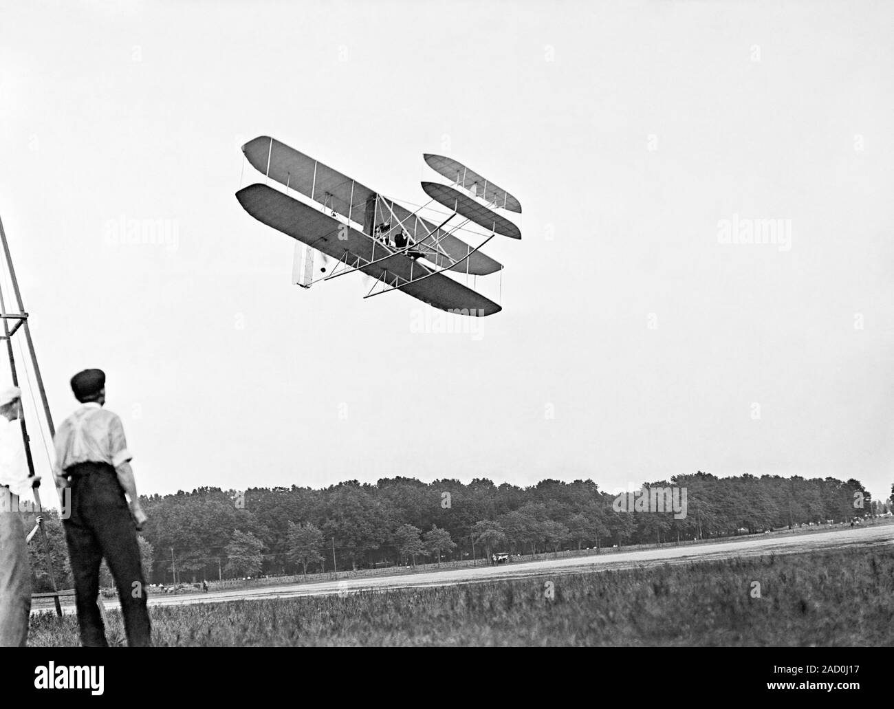 Wright Military Flyer. US Army flight of a biplane designed by the ...