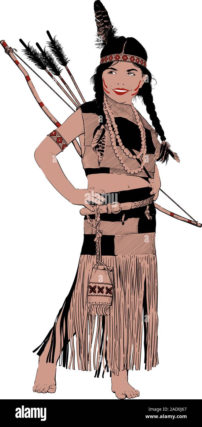 Little Indian Girl Stock Vector Image & Art - Alamy