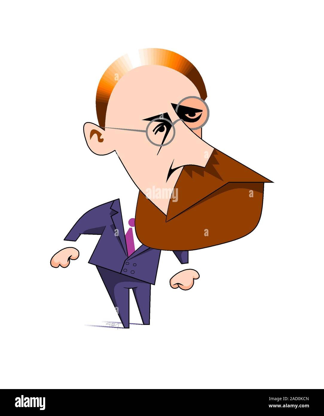 Caricature of the Austrian physicist and philosopher Ernst Mach (1838 ...