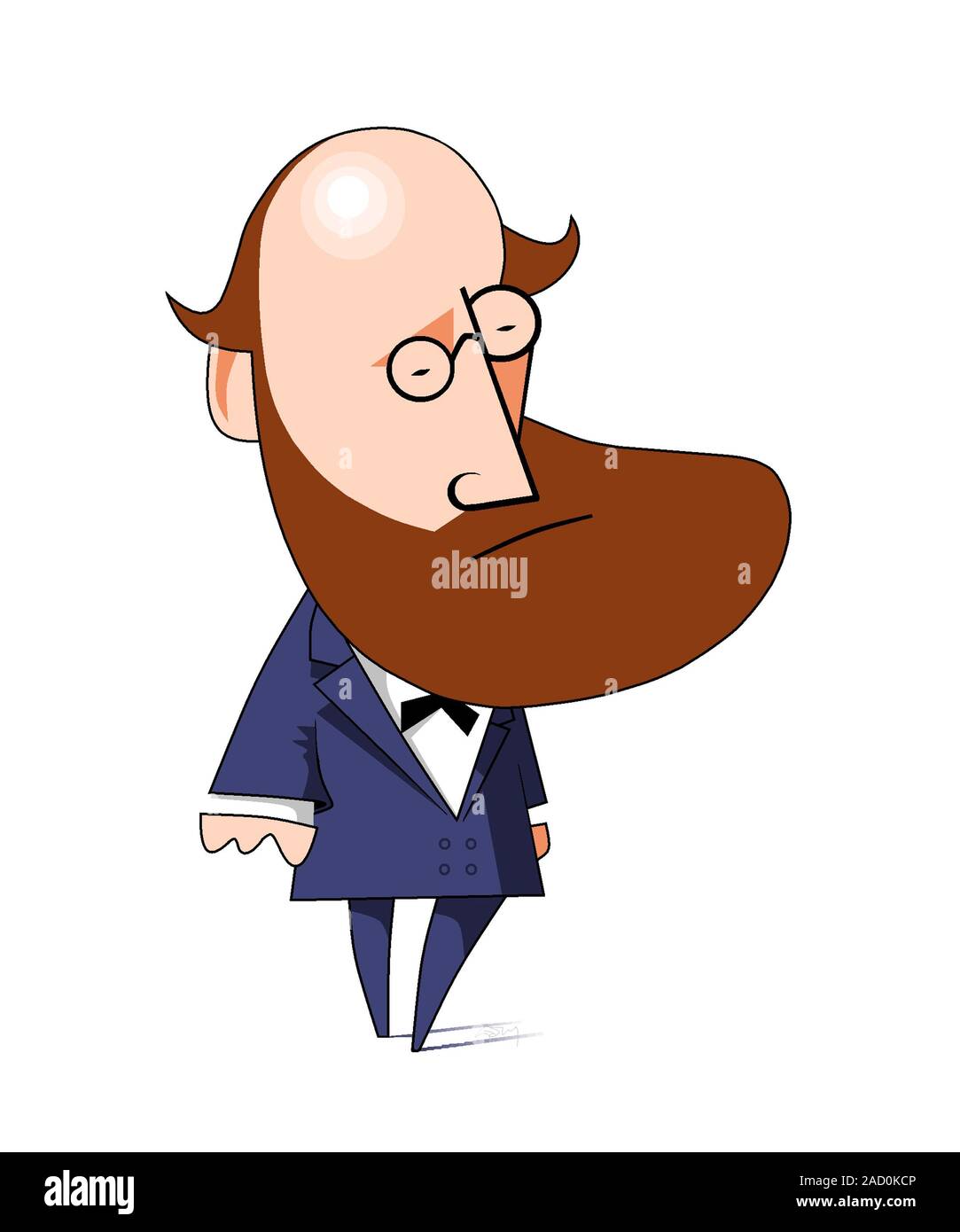 Caricature of the German mathematician Georg Riemann (1826-1866 ...