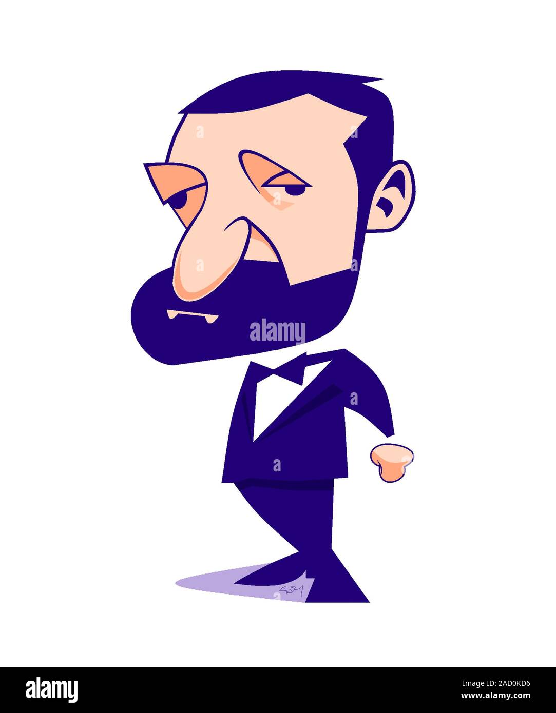 Caricature of the Hungarian-German physicist Philipp Lenard (1862-1947 ...