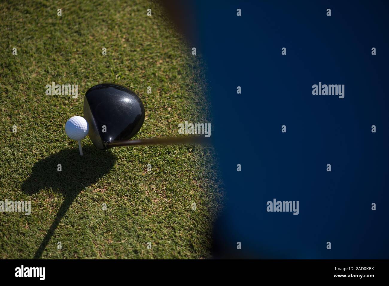 top view of golf club and ball in grass Stock Photo - Alamy