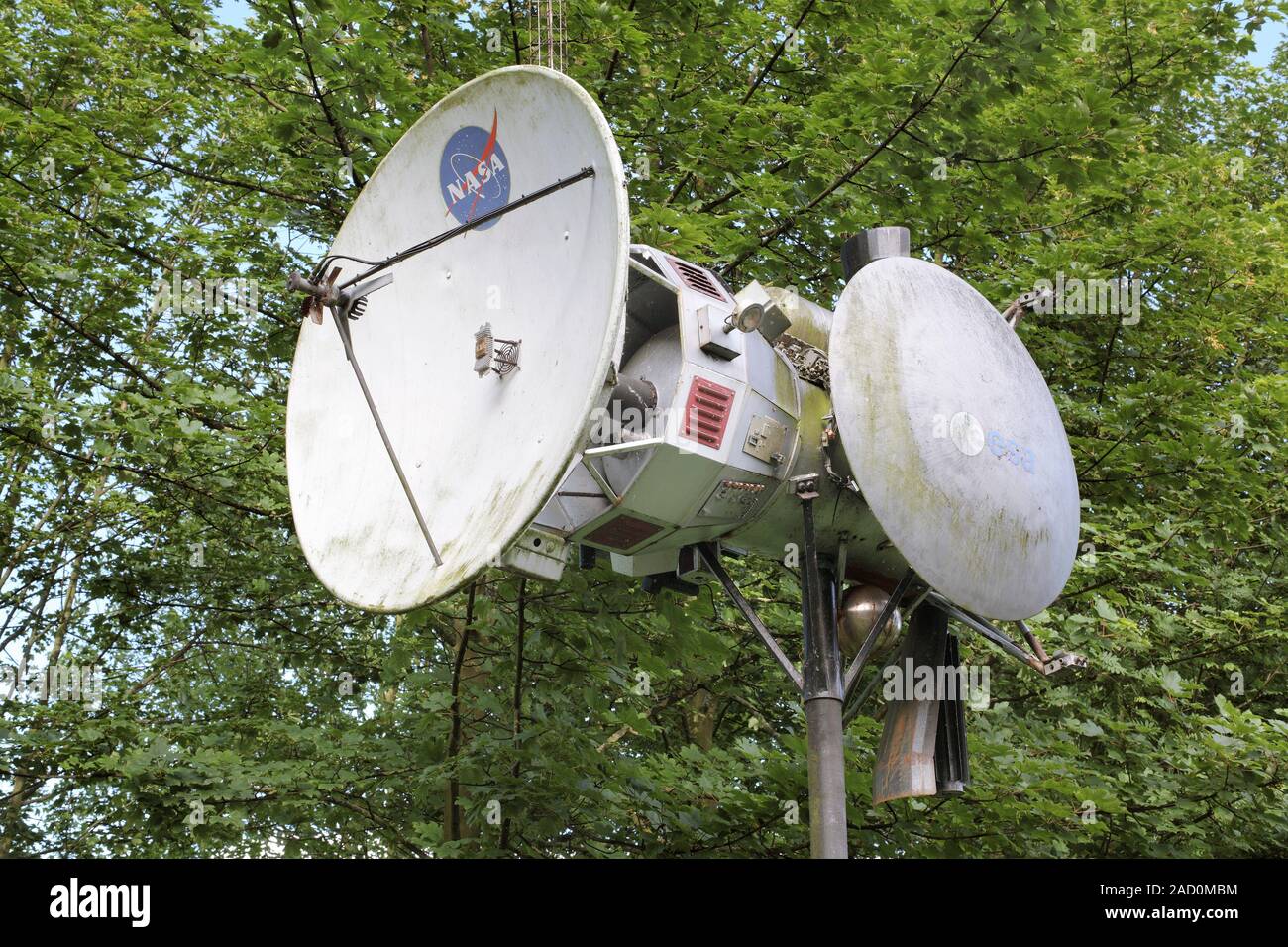 Solar system themed cycle route. 1/3 scale model of the Cassini space ...