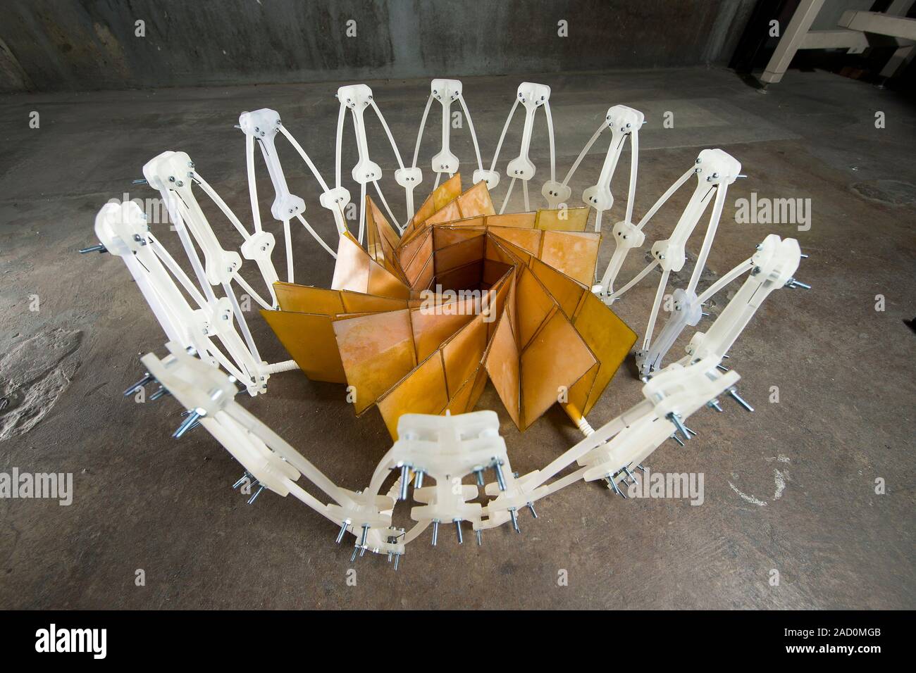 Foldable solar panel array. Prototype solar panel array designed using ...