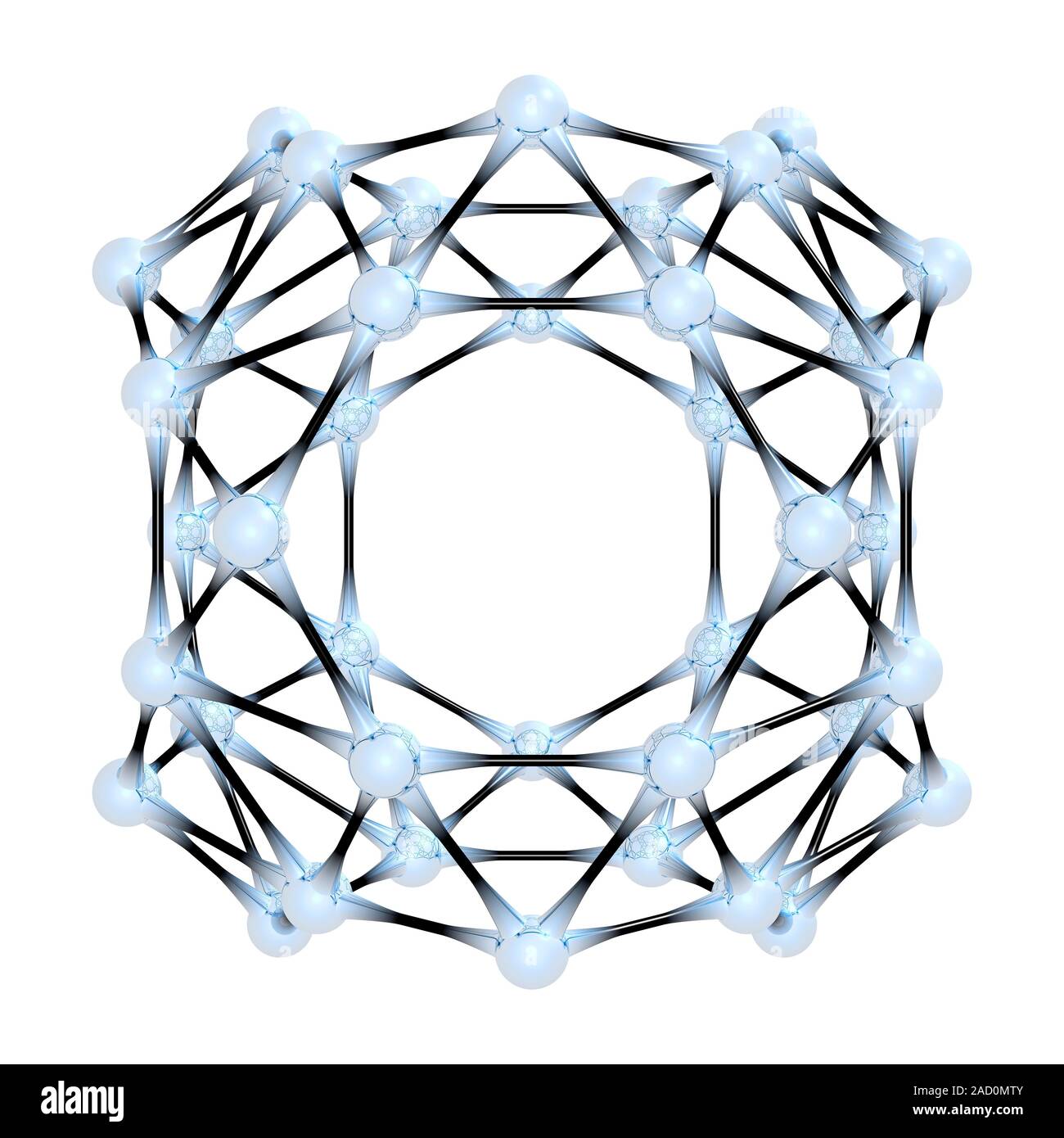 Borospherene. Computer graphic of the molecular structure of the boron ...