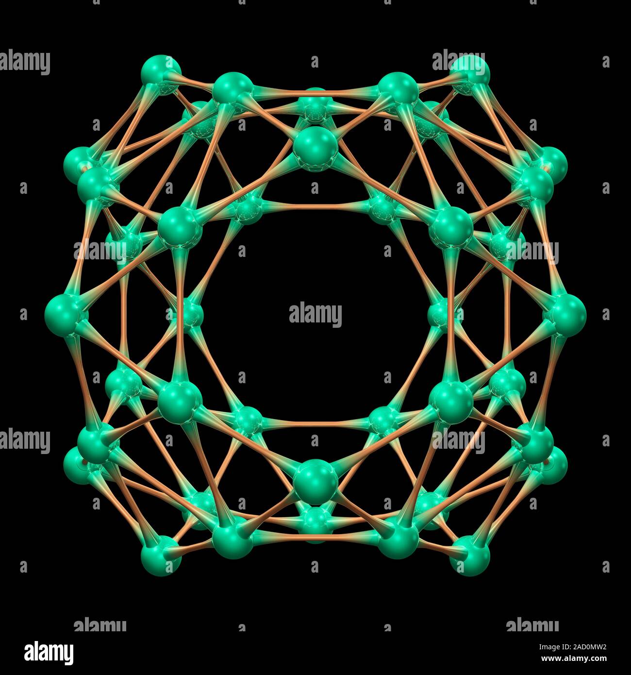 Borospherene. Computer graphic of the molecular structure of the boron ...
