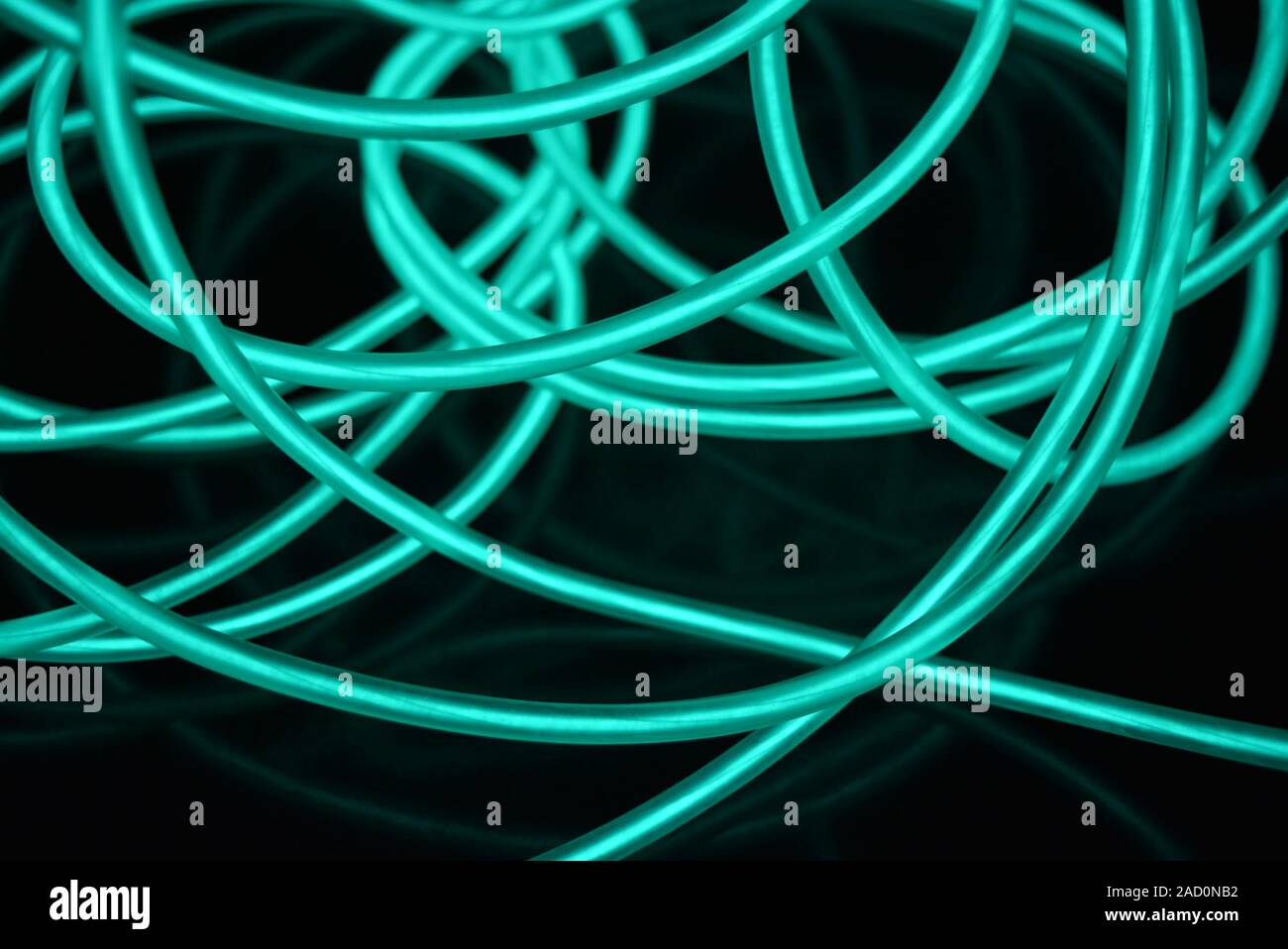 Chaotic sky blue wires, light guide electroluminescent wires ...