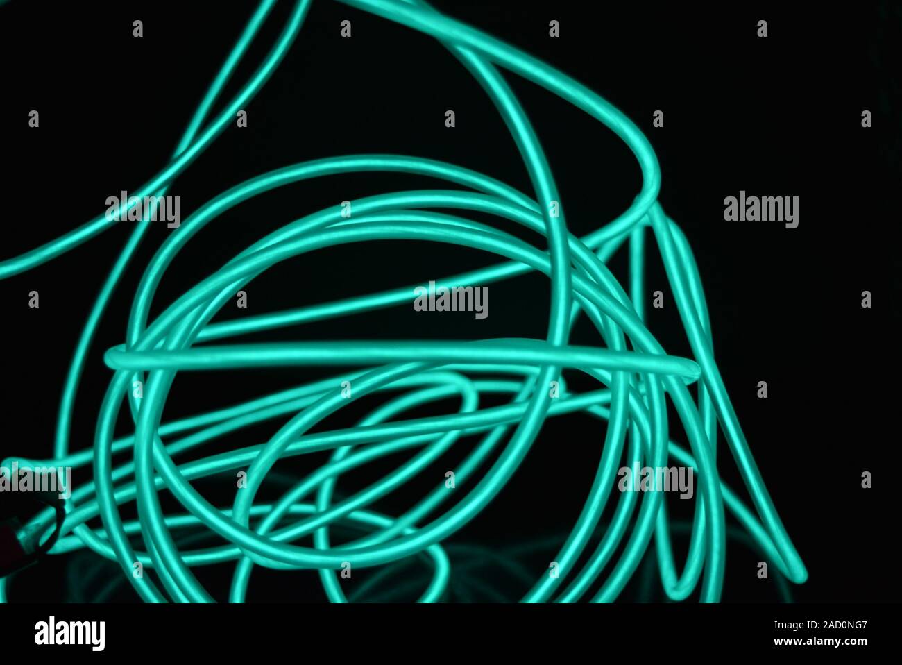 Chaotic sky blue wires, light guide electroluminescent wires ...