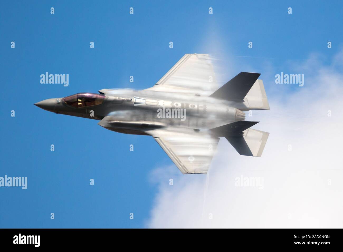 FAIRFORD, UK - JUL 13, 2018: US Air Force F-35 fighter jet plane flyby ...