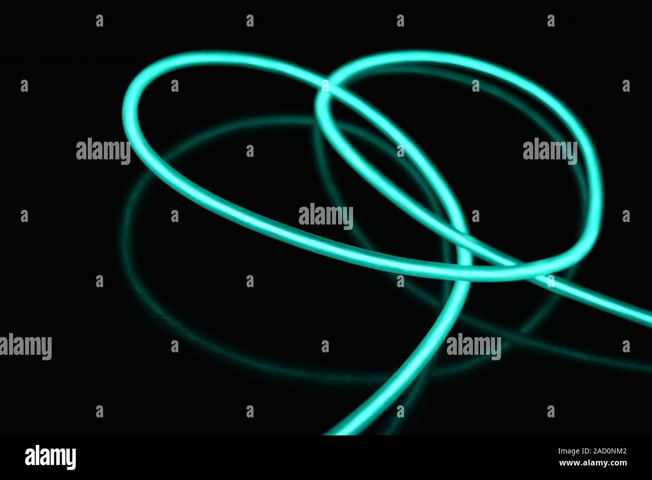 Chaotic sky blue wires, light guide electroluminescent wires ...