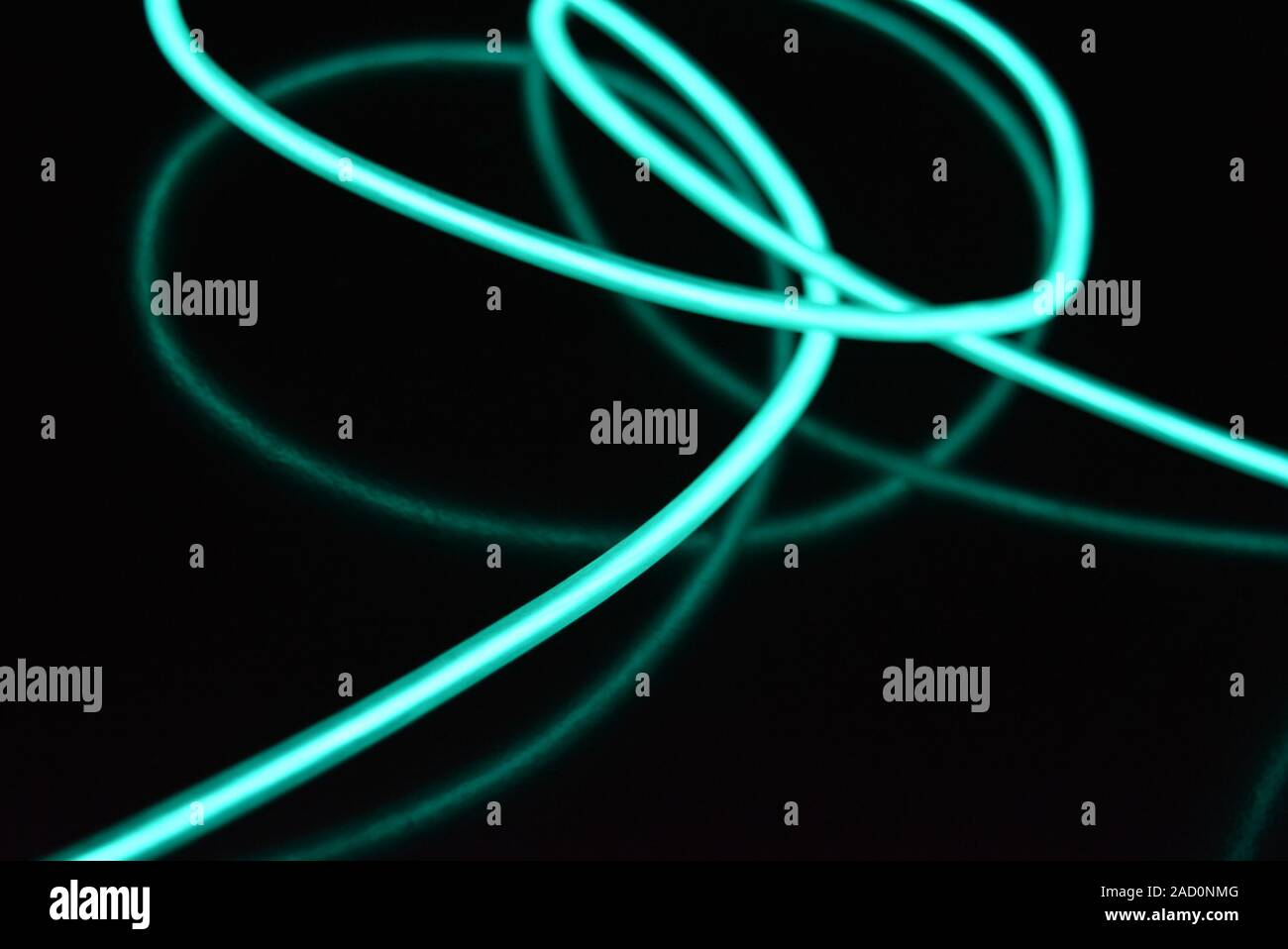 Chaotic sky blue wires, light guide electroluminescent wires ...