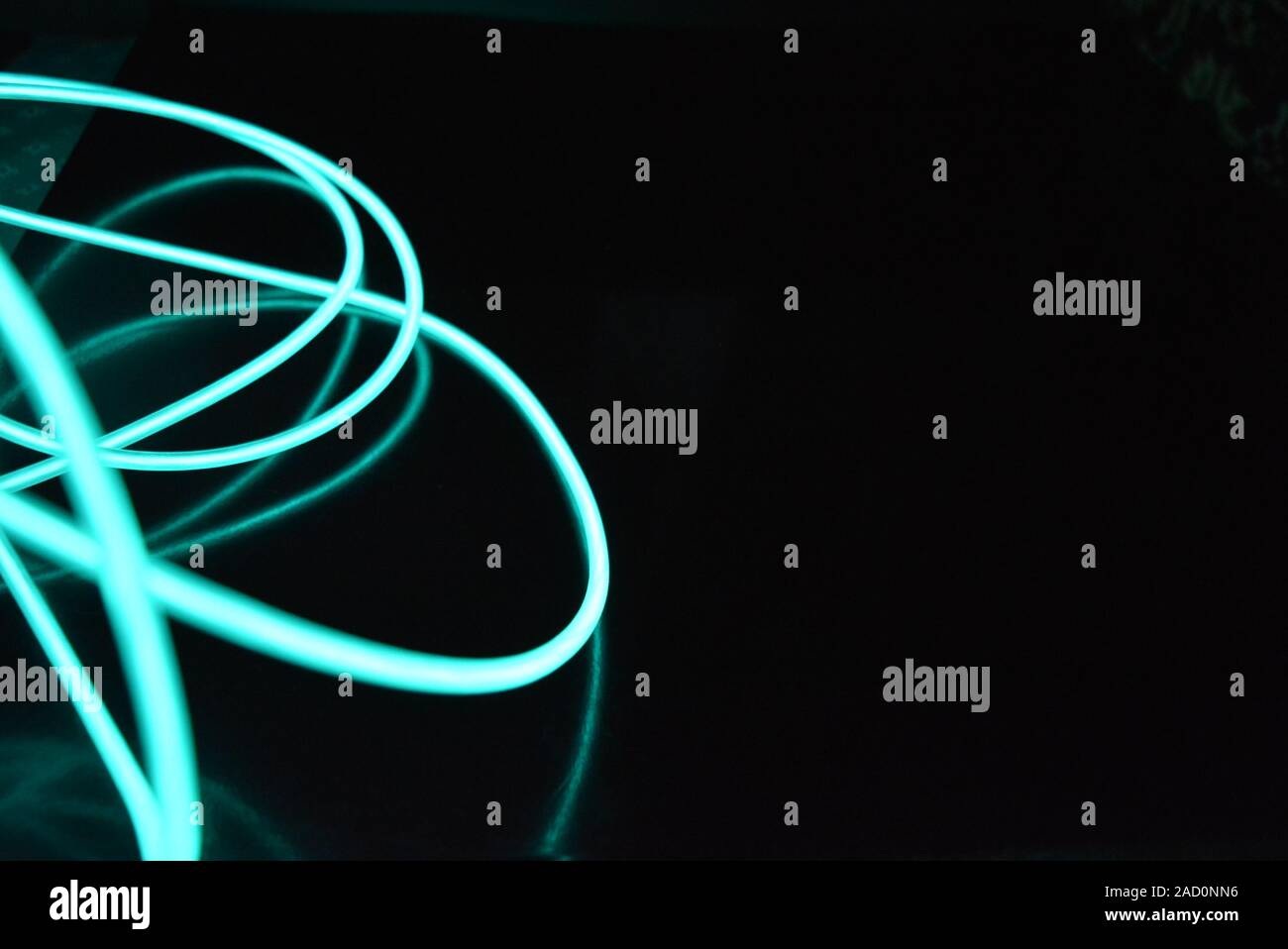 Chaotic sky blue wires, light guide electroluminescent wires ...