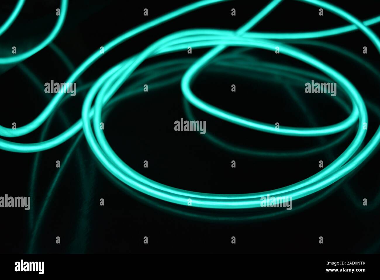 Chaotic sky blue wires, light guide electroluminescent wires ...