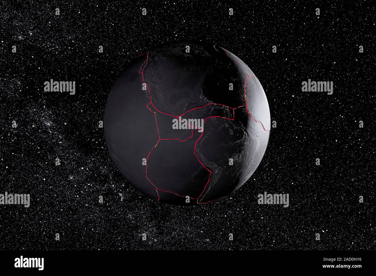 Earth's tectonic plates, illustration. There are seven primary tectonic ...