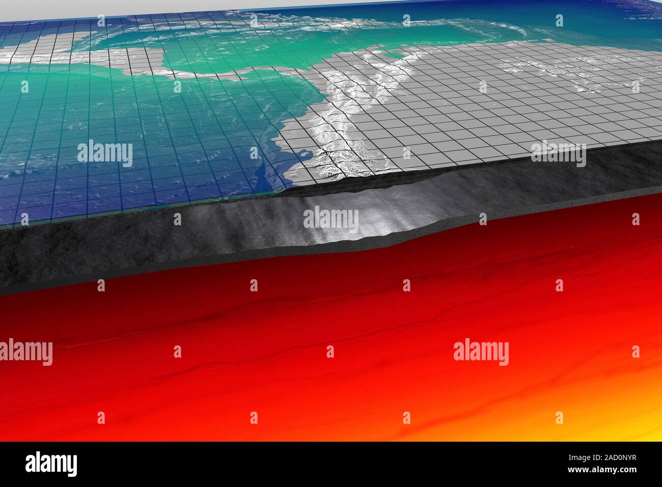 Earth's lithosphere. Illustration of the Earth's lithosphere, the rigid ...