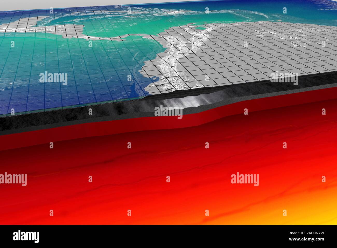 Earth's lithosphere. Illustration of the Earth's lithosphere, the rigid ...