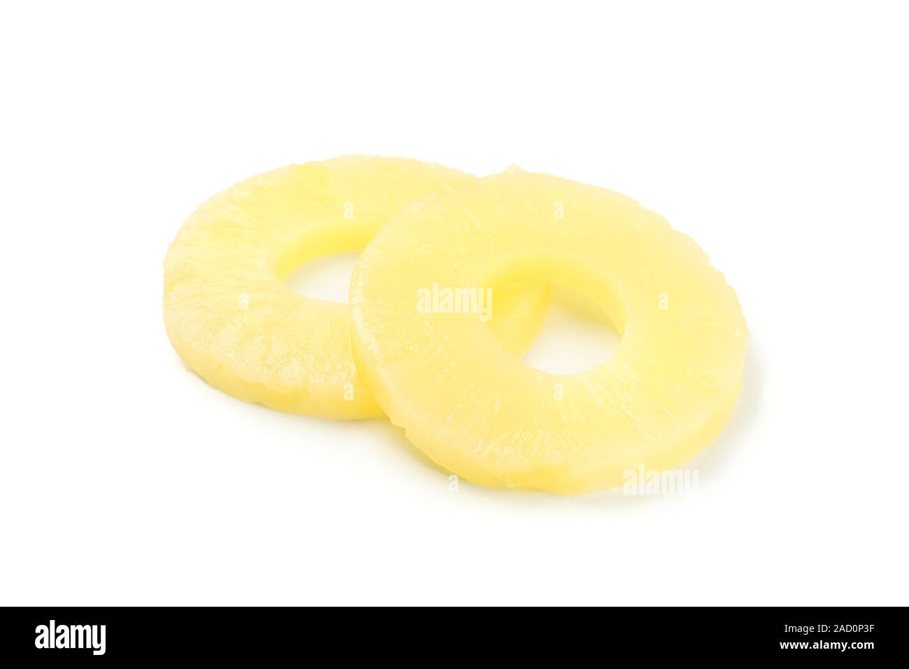 Pineapple rings isolated on white background. Juicy fruit Stock Photo ...