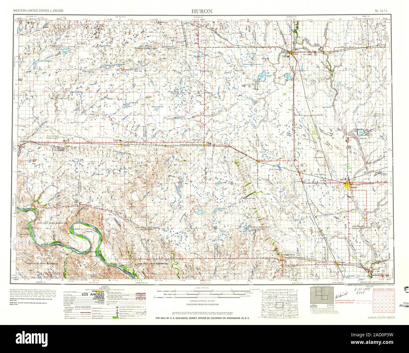 Map of huron south dakota hi-res stock photography and images - Alamy
