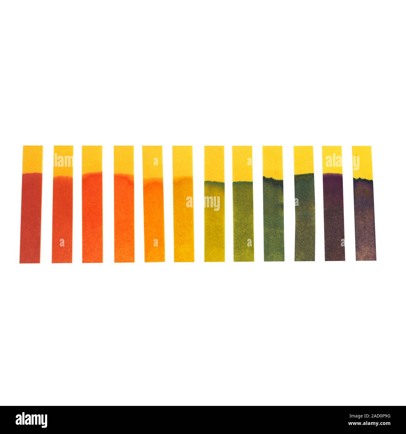 Universal indicator paper. Strips of universal indicator paper that ...