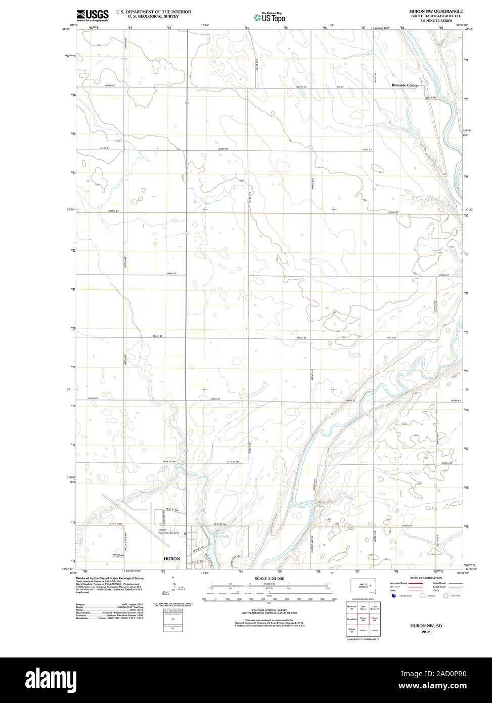 Map of huron south dakota Cut Out Stock Images & Pictures - Alamy
