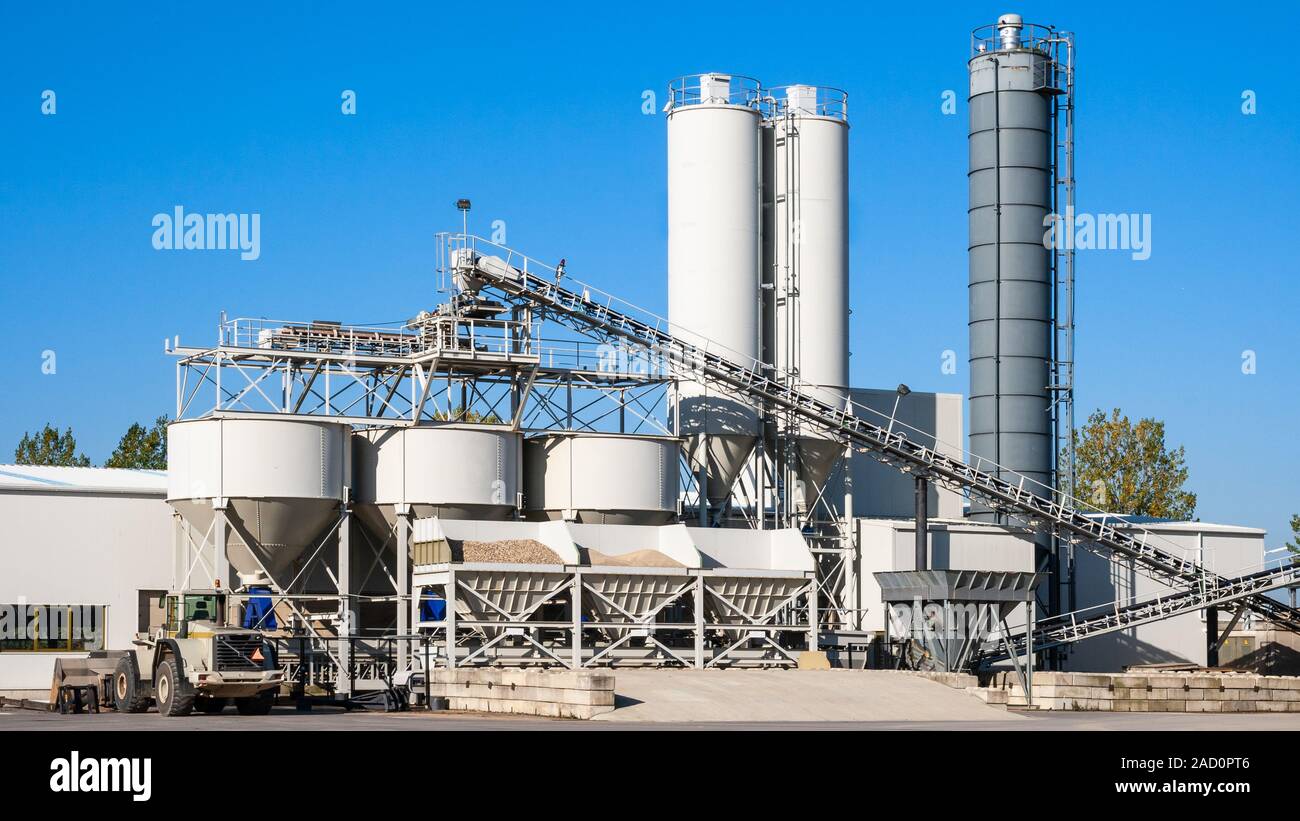 Construction industry concrete plant and equipment Stock Photo - Alamy