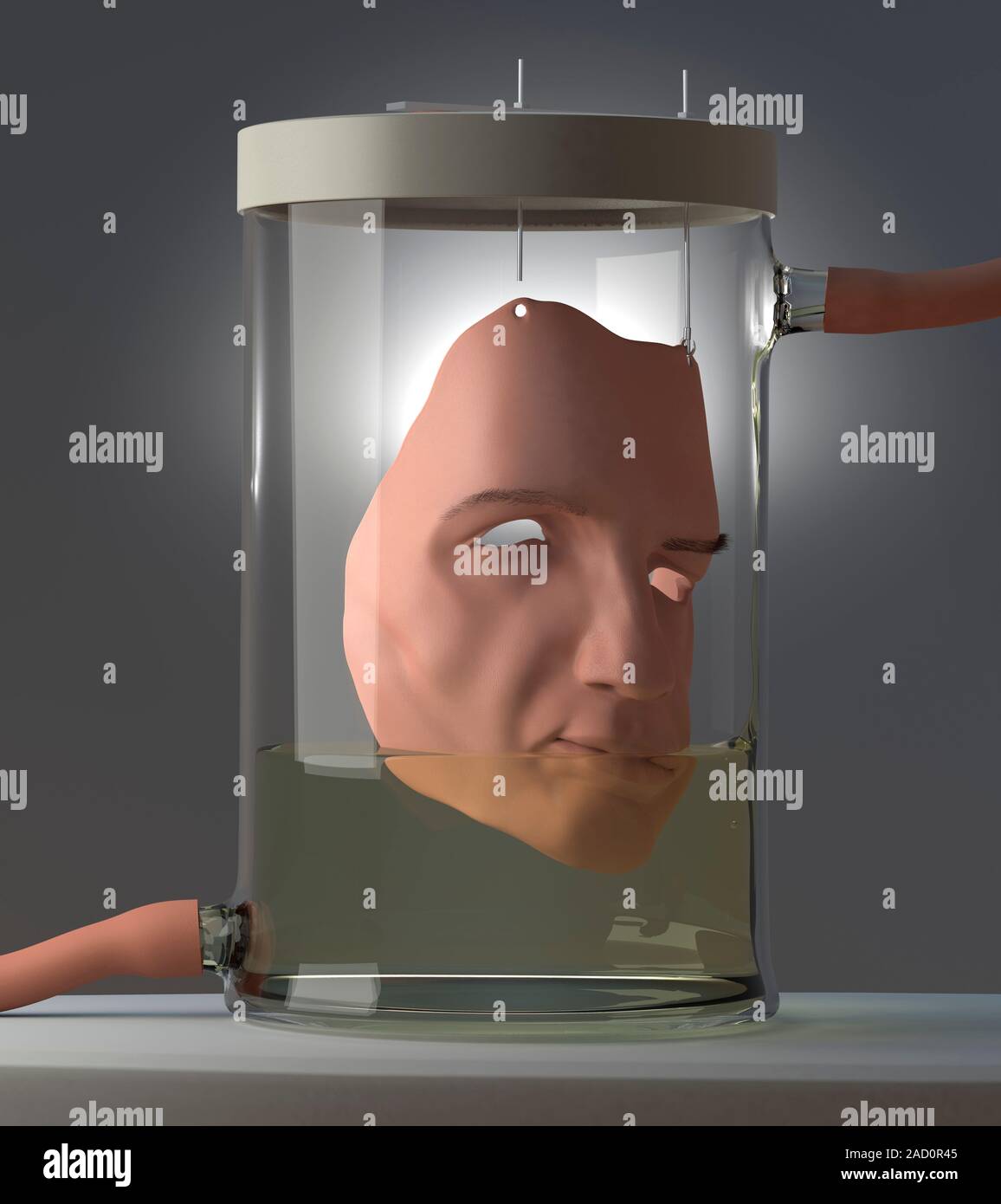 Spare face, conceptual image. Computer illustration of a spare face ...