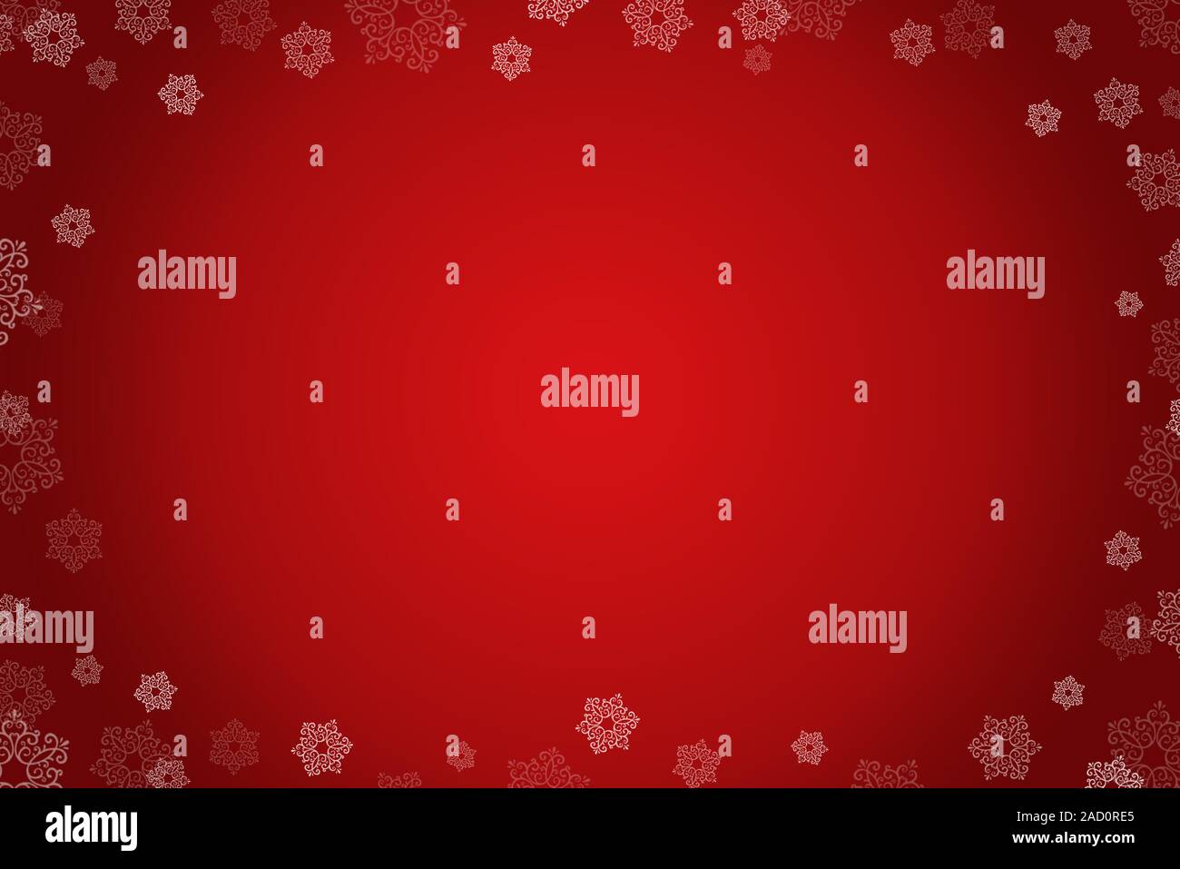 Christmas red gradient Background With Frame Of Snowflakes. Decorative ...