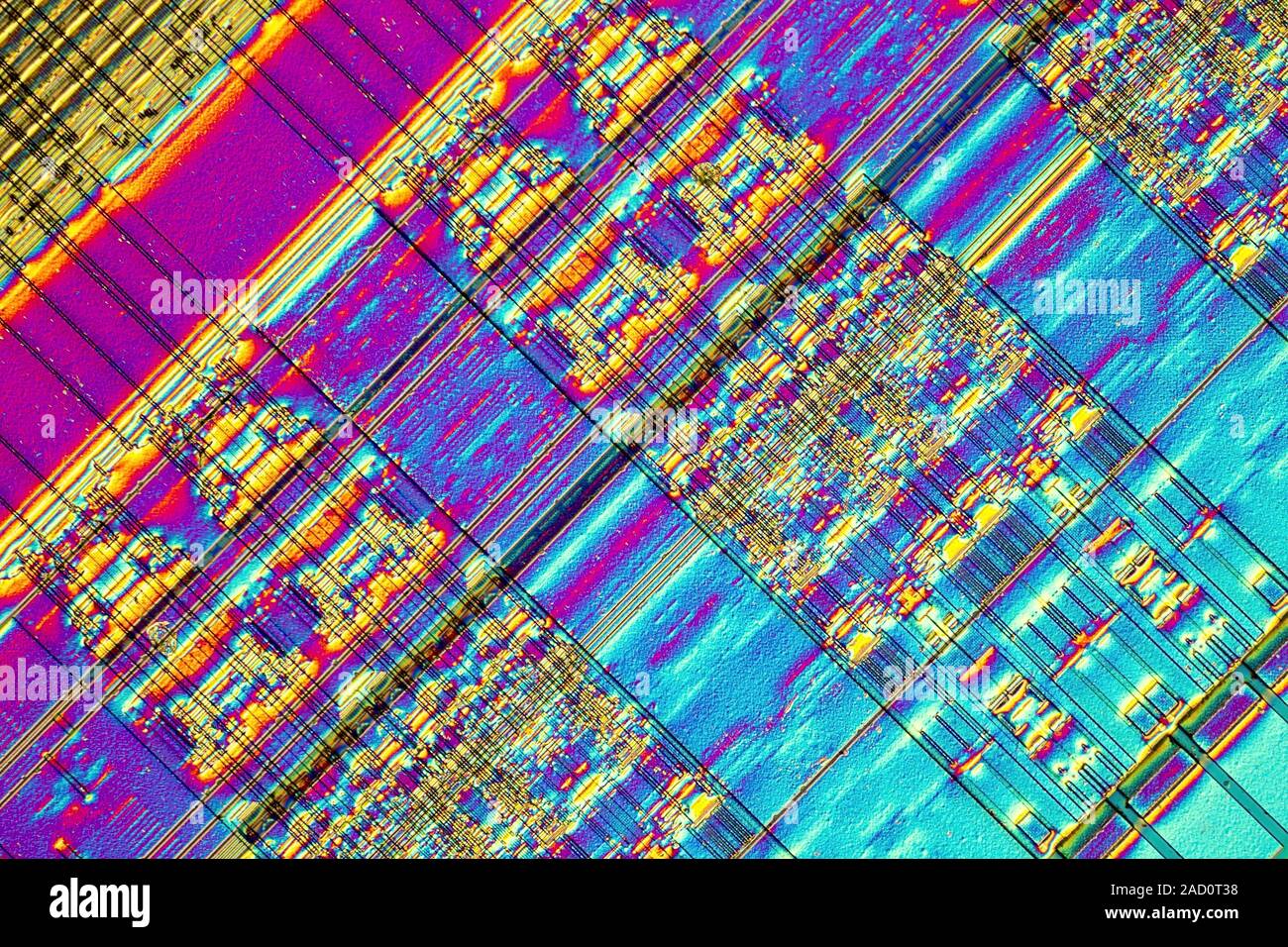 Light micrograph of a detail of a RAM computer memory chip. RAM is a ...