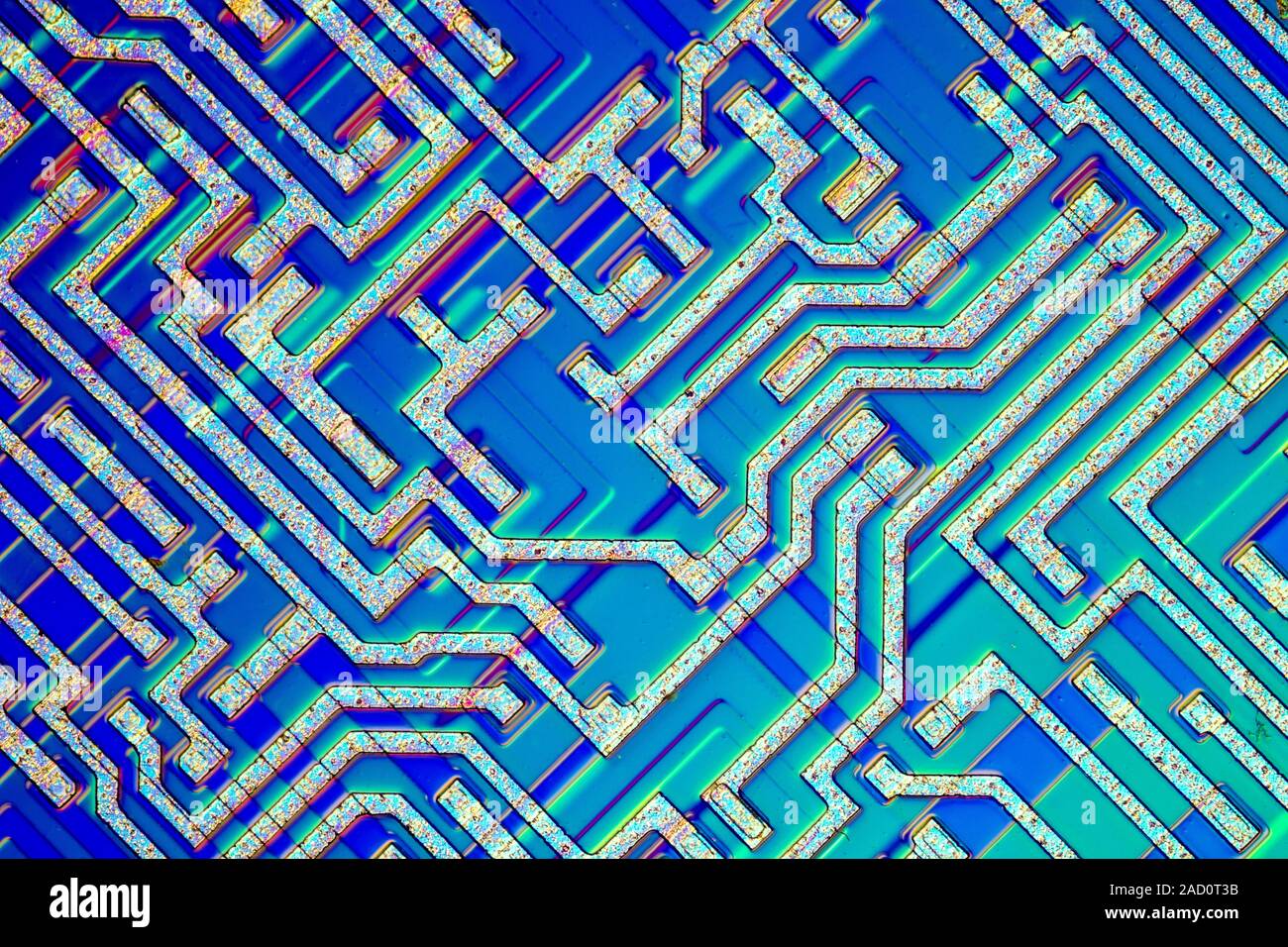 Computer Microprocessor Chip Light Micrograph Of A Detail Of A