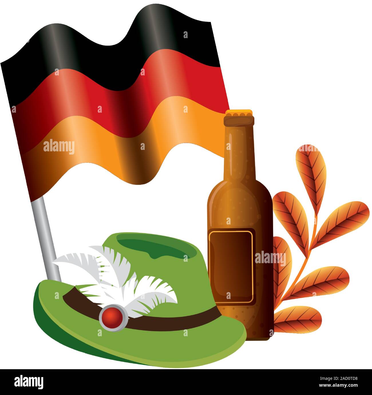 Oktoberfest hat and beer vector design Stock Vector Image & Art - Alamy