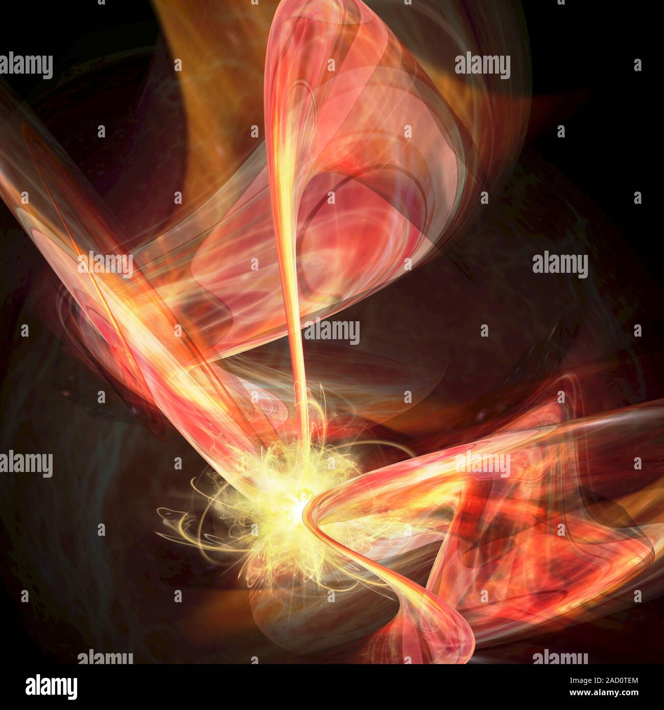 Universe creation by brane collision. Illustration of a hypothesis ...