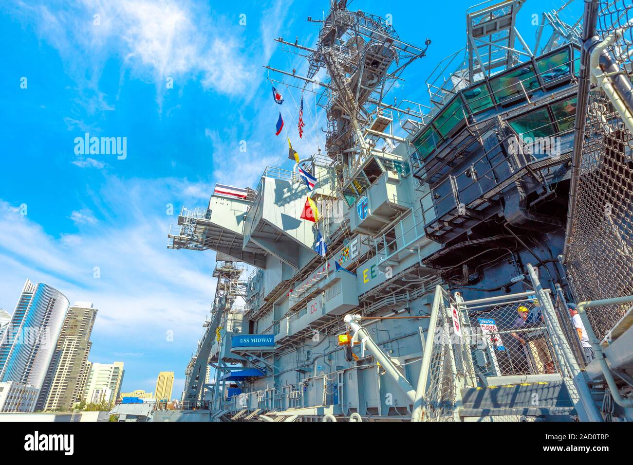 San Diego, Navy Pier, California, USA - August 1, 2018: Battleship ...