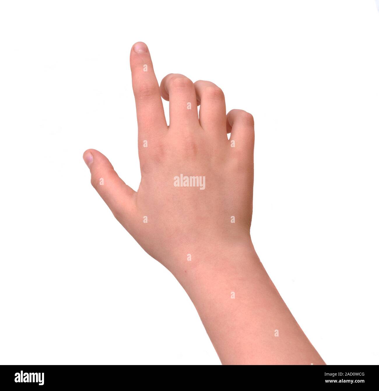 Girl's hand isolated on white background Stock Photo - Alamy