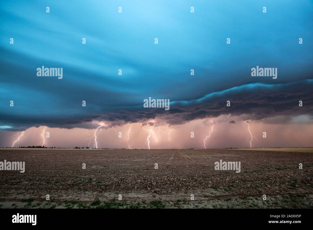 Thunderstorm. View of lightning strikes during a thunderstorm ...