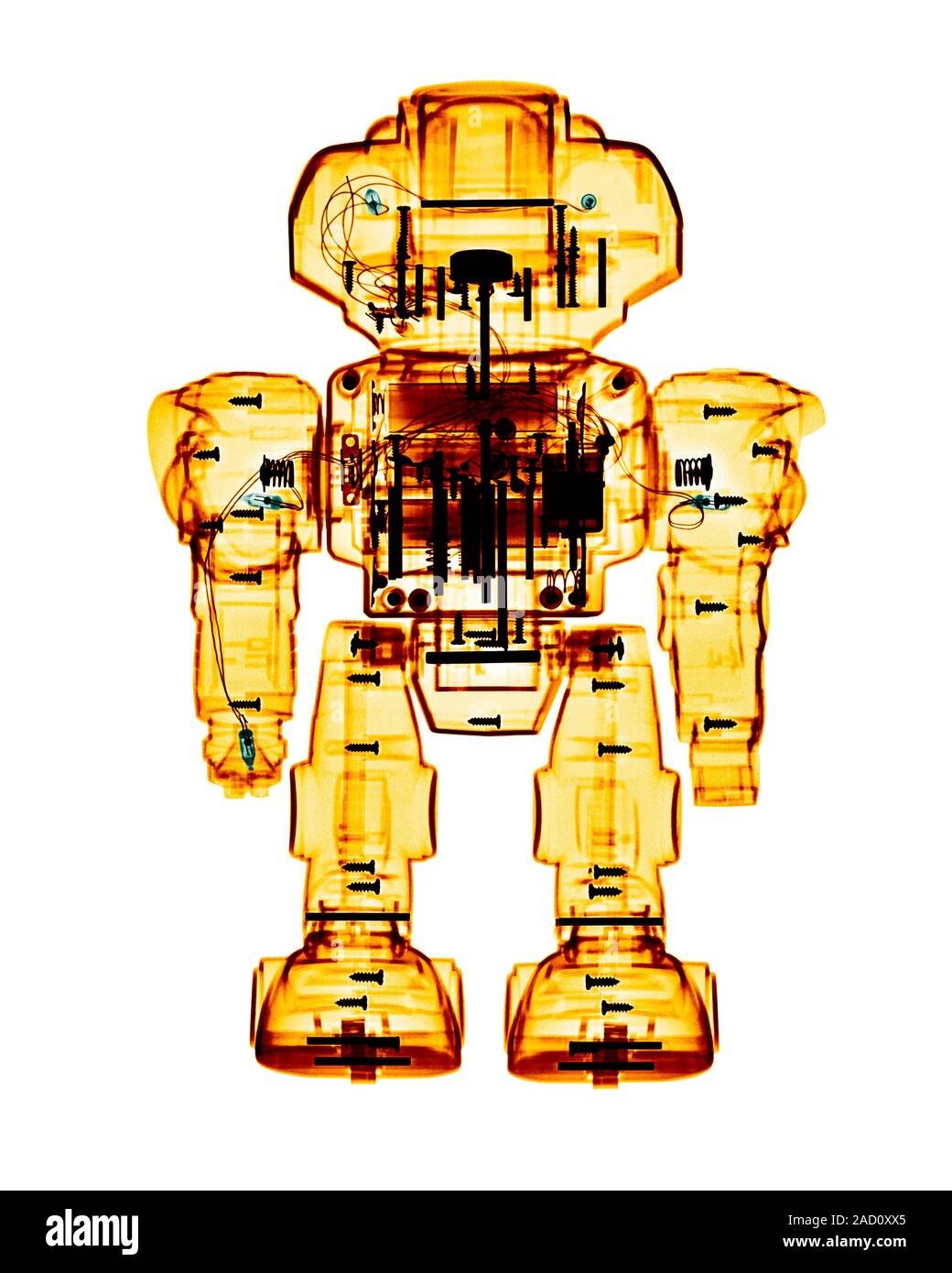 Toy robot, coloured X-ray Stock Photo - Alamy