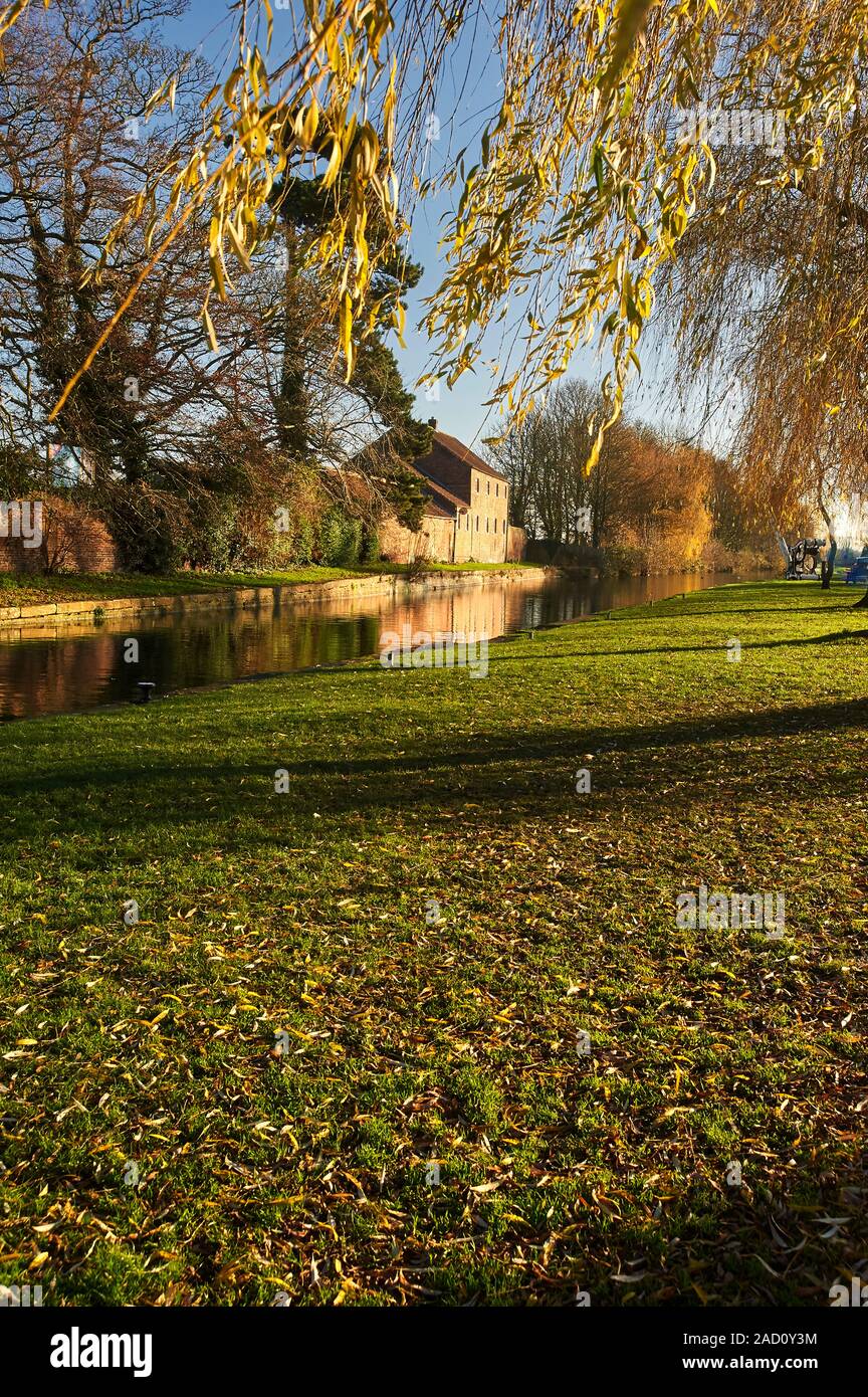 Old mill buildings on the Driffield Navigation Canal in the East Riding ...