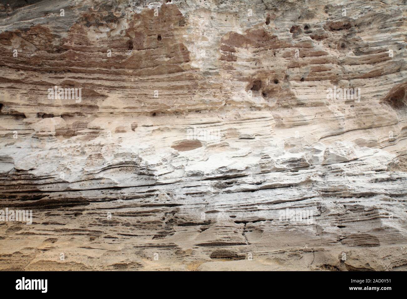 Weathered sandstone. Photographed near Arniston, Western Cape, South ...