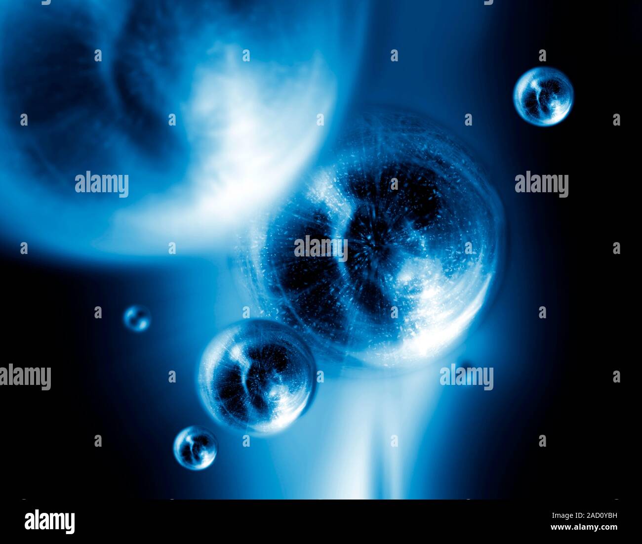 Bubble universes. Computer illustration of multiple 'bubble' universes ...