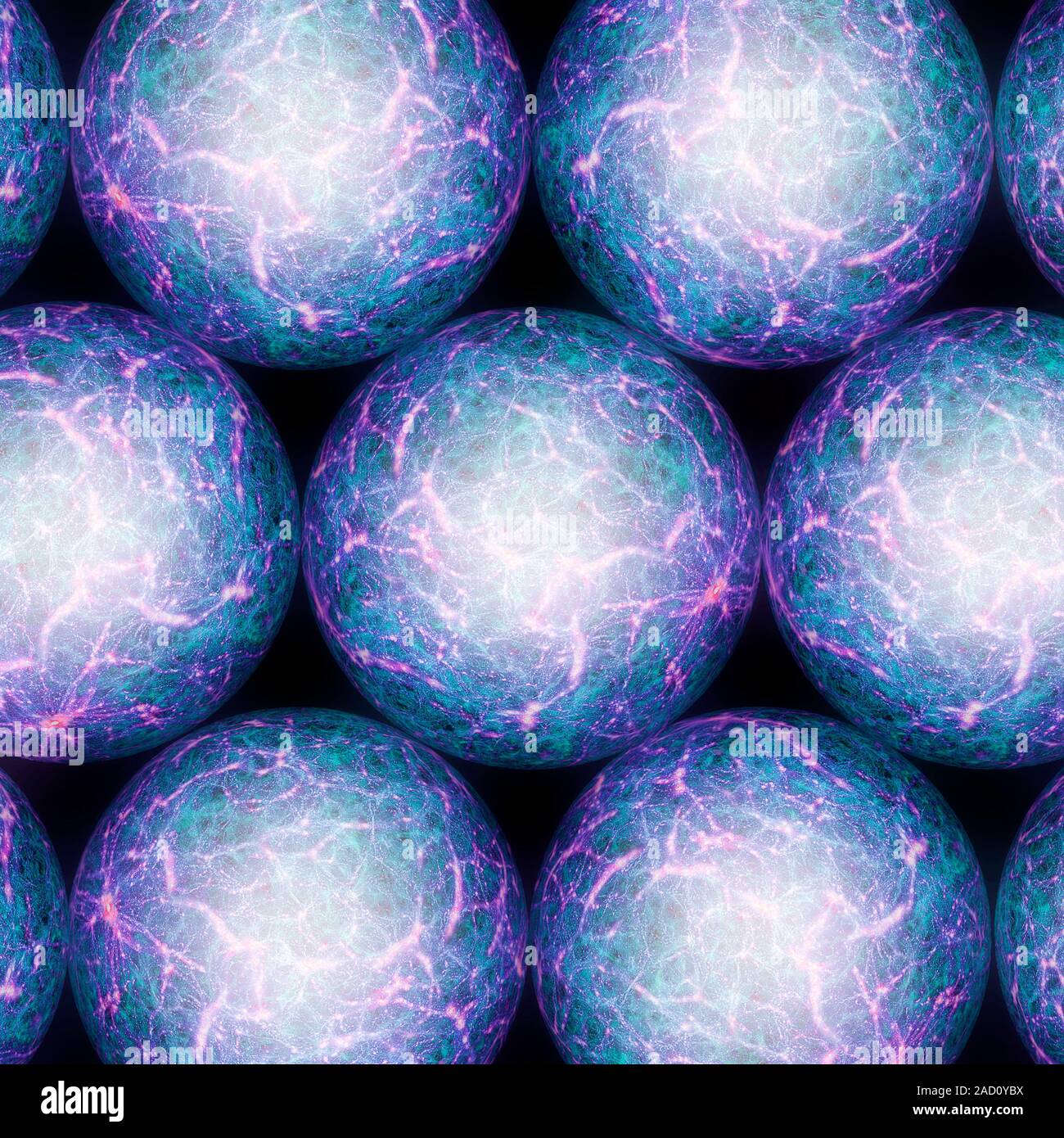 Bubble universes. Computer illustration of multiple 'bubble' universes ...