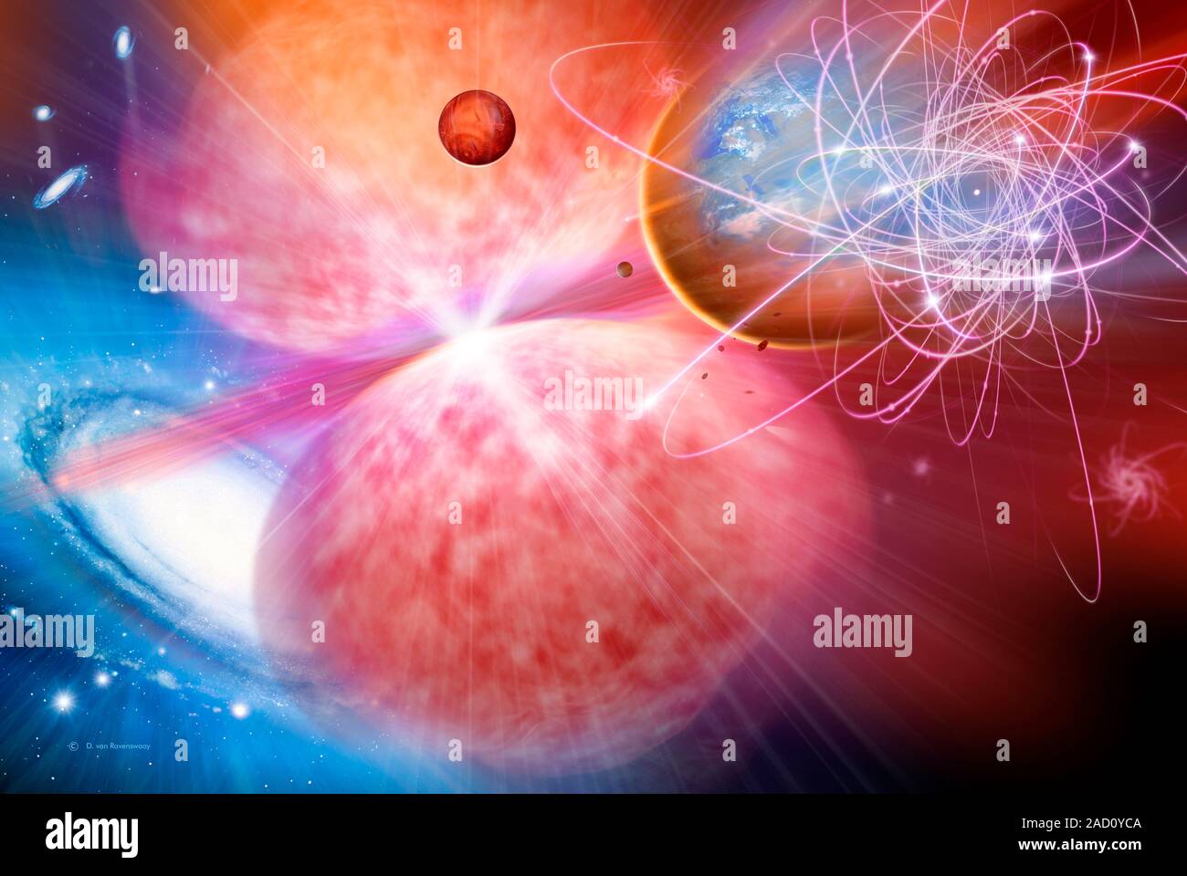 The Big Rip, conceptual computer illustration. The Big Rip is a theory ...