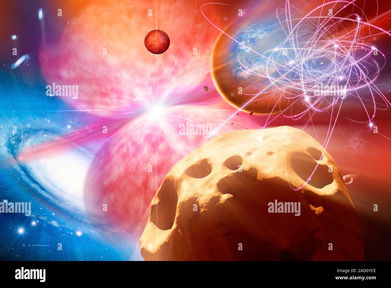 The Big Rip, conceptual computer illustration. The Big Rip is a theory ...
