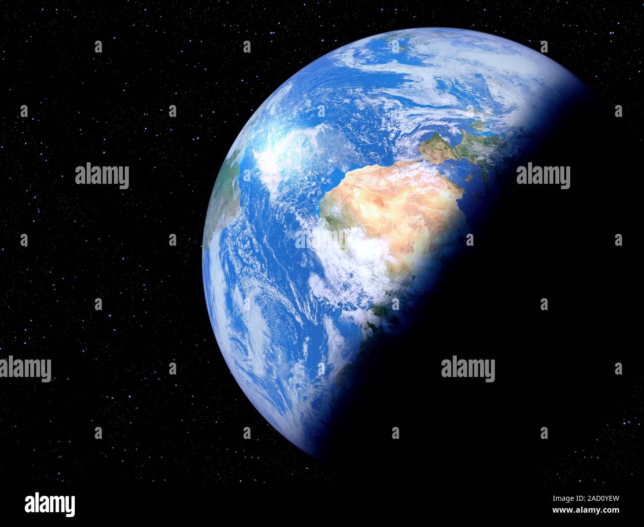 Earth from space. Computer illustration of the Earth as viewed from ...