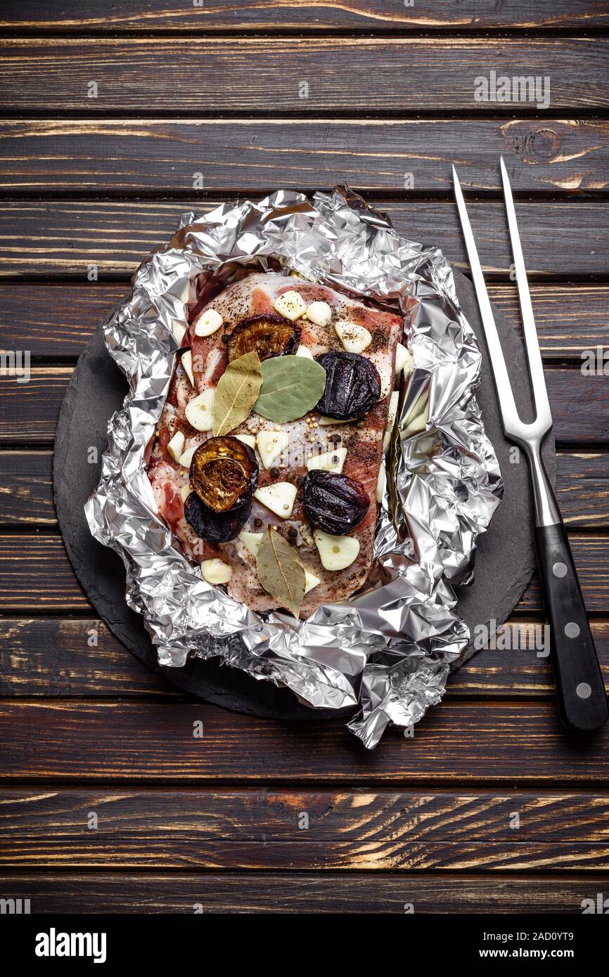 Raw sliced pork shoulder hi-res stock photography and images - Alamy