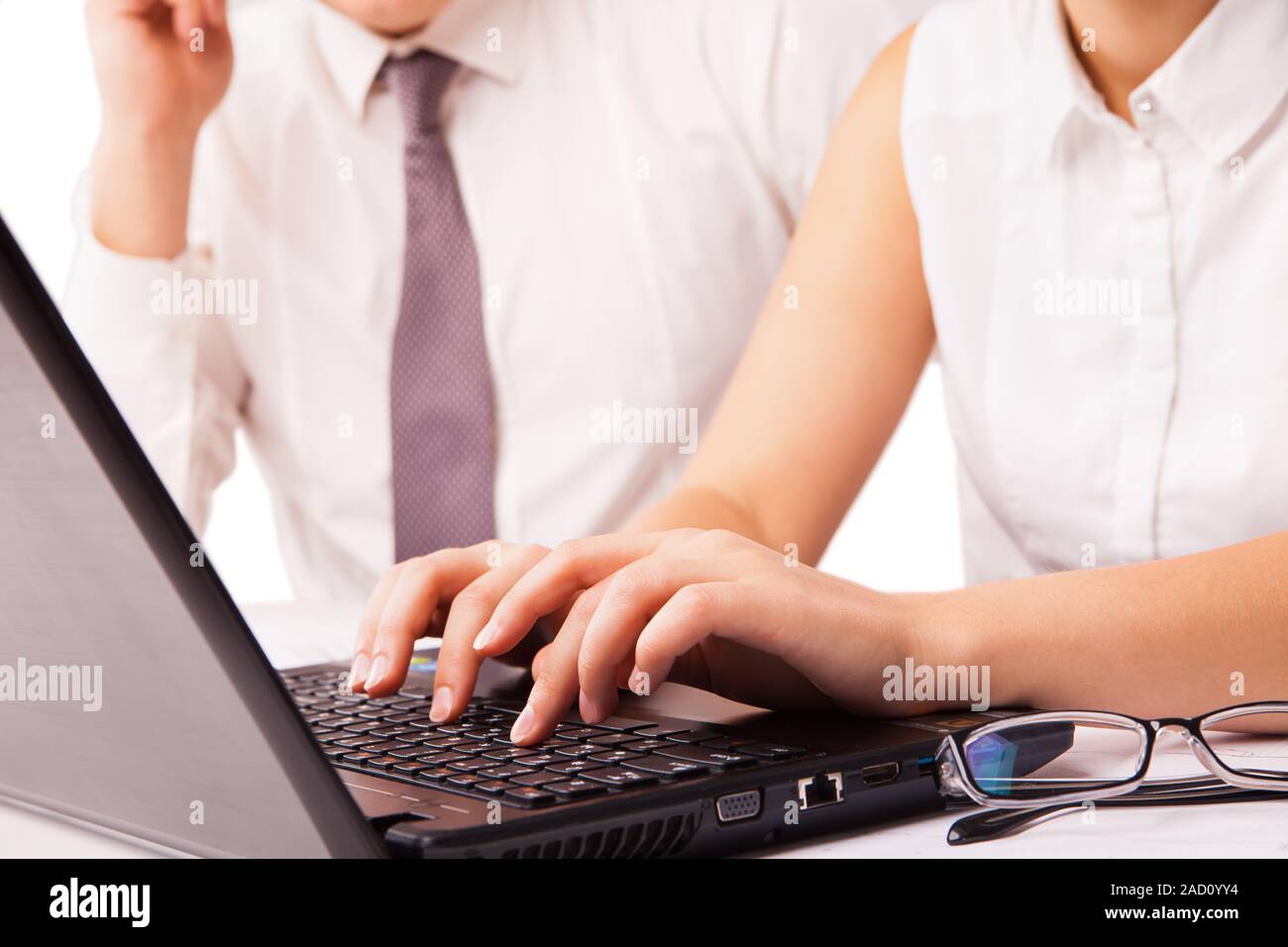 Female expert working on laptop hi-res stock photography and images - Alamy