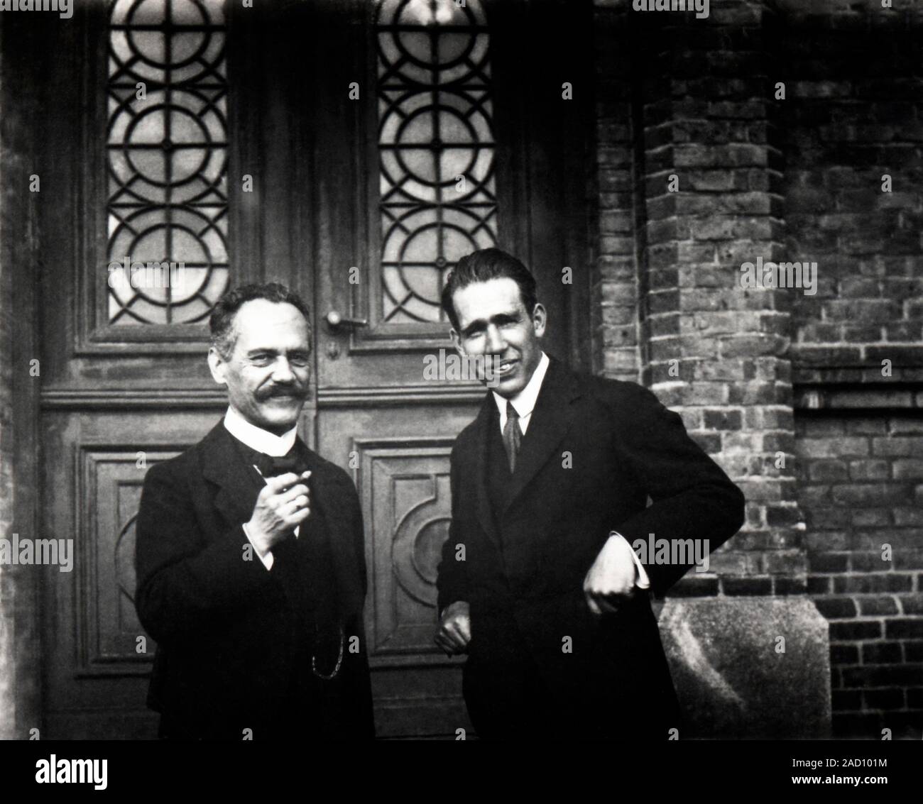 Arnold Sommerfeld (left, 1868-1951) and Neils Bohr (1885-1962), German ...