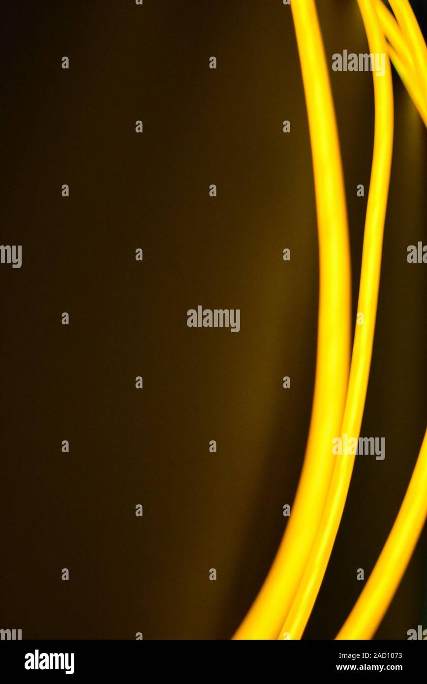 Bright orange luminous wire, twisted light wire, cable. Different ...